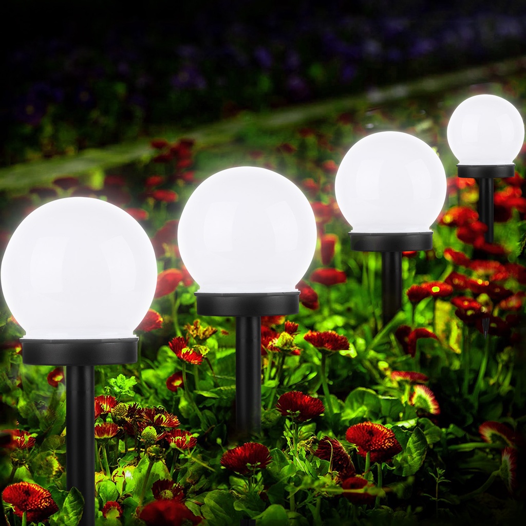 2Pcs Solar Light LED Ground Light Round Ball Waterproof Garden Outdoor ...