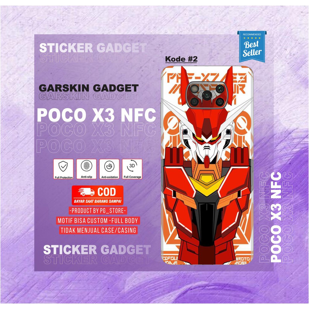 Garskin POCO X3 NFC Sticker Gadget Motif New Gundam (2Pcs Contents ...