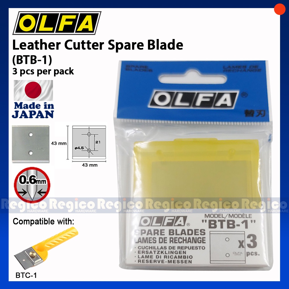 Olfa SPARE BLADE BTB-1 for Leather Knife Cutter BTC-1 Regico Hardware | Shopee Philippines