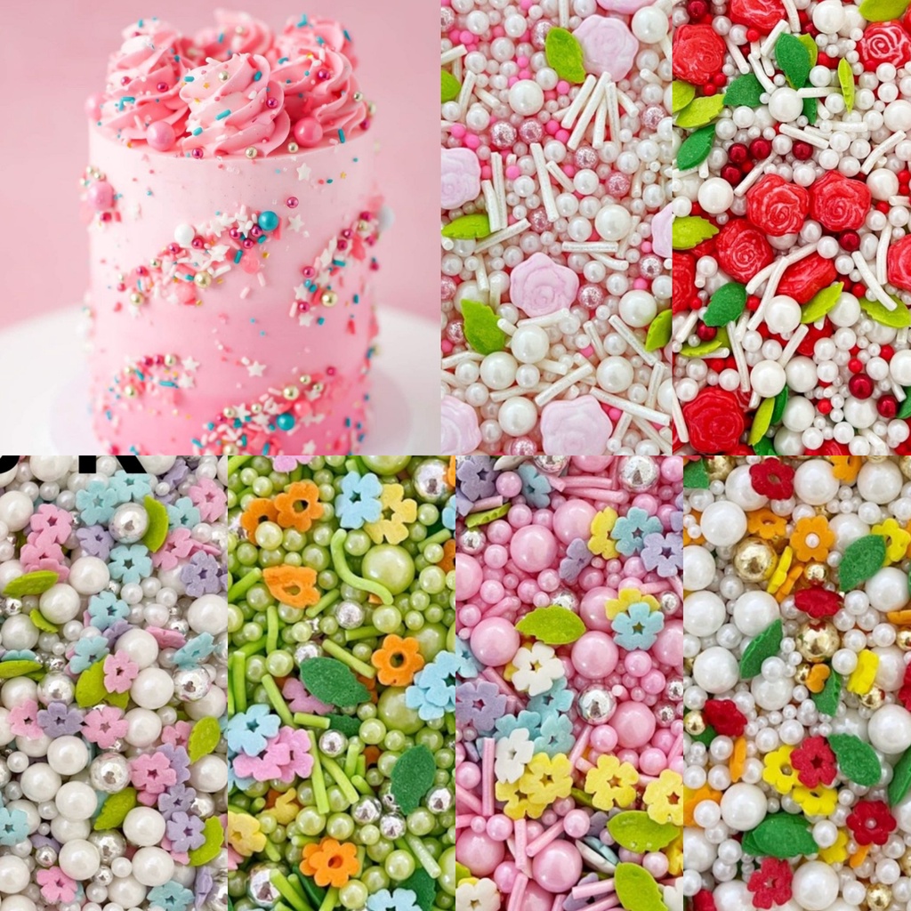 SPRINKLE CAKE/ CAKE DECORATIONS / FLOWER TRIMIT / CAKE DECORATION ...