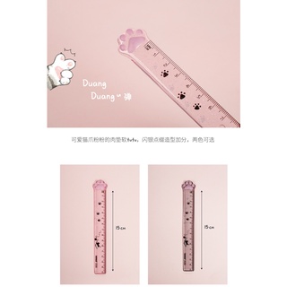 Cute Cat Paw Plastic Straight Rulers Kawaii School Office Supplies ...