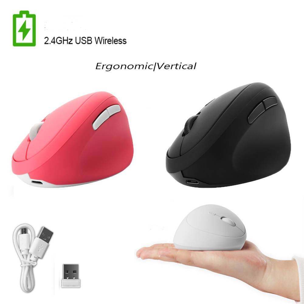 [Ready of stock] Ergonomic vertical Rechargeable Wireless USB Mouse ...