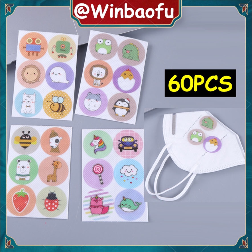 60PCS Aroma Mask Patch mask sticker aroma Face Mask Scented Stickers ...