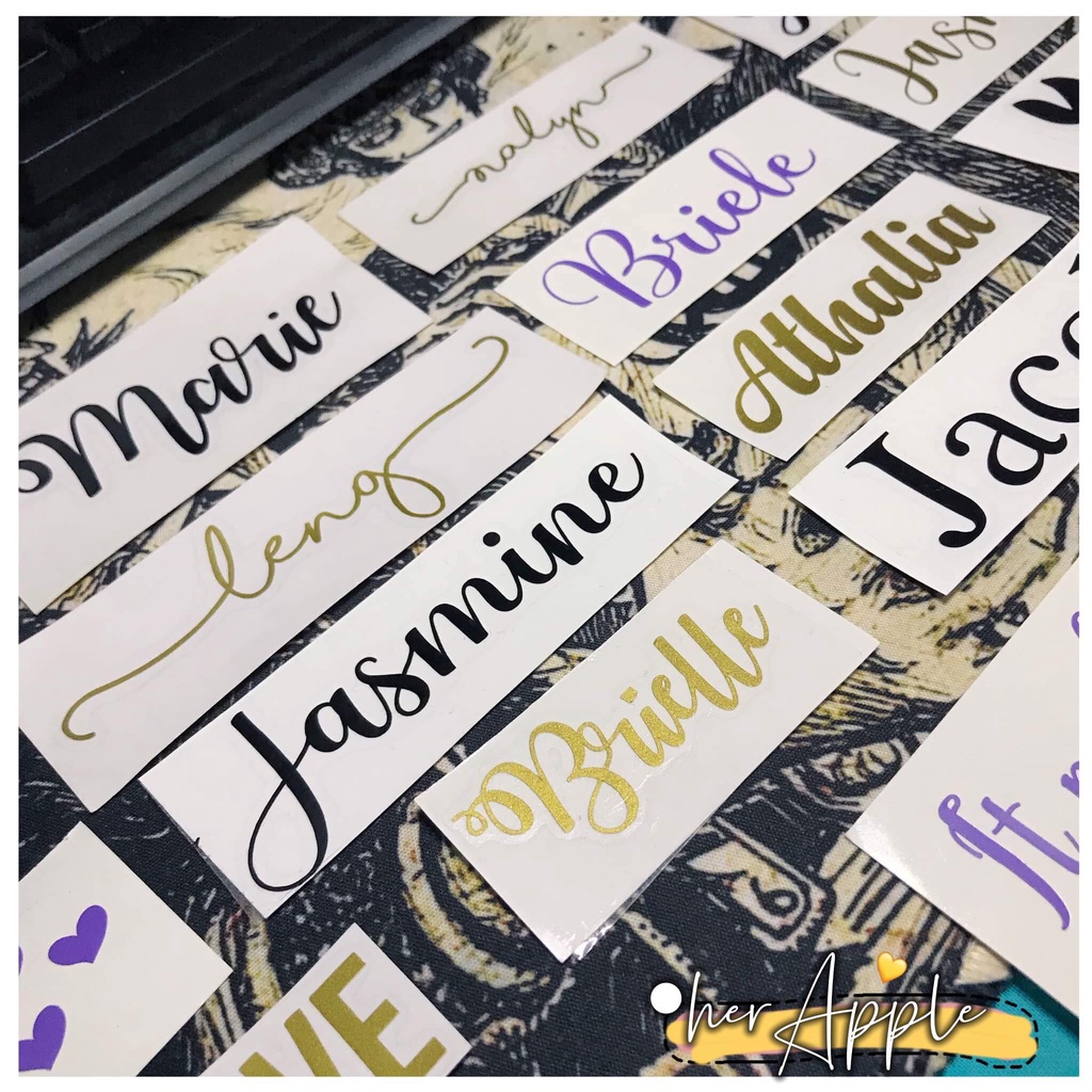 Customized vinyl decals/Personalized decals sticker name/tags | Shopee ...