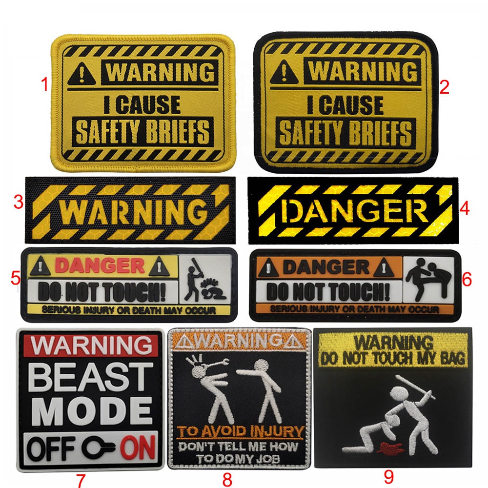 Warning Patches I Cause Safety Briefs Embroidered Tactical PVC Patch Funny Military DANGER Patch ...