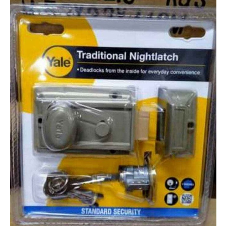 Yale Traditional Night Latch Metallic Gray Body - P77 | Shopee Philippines