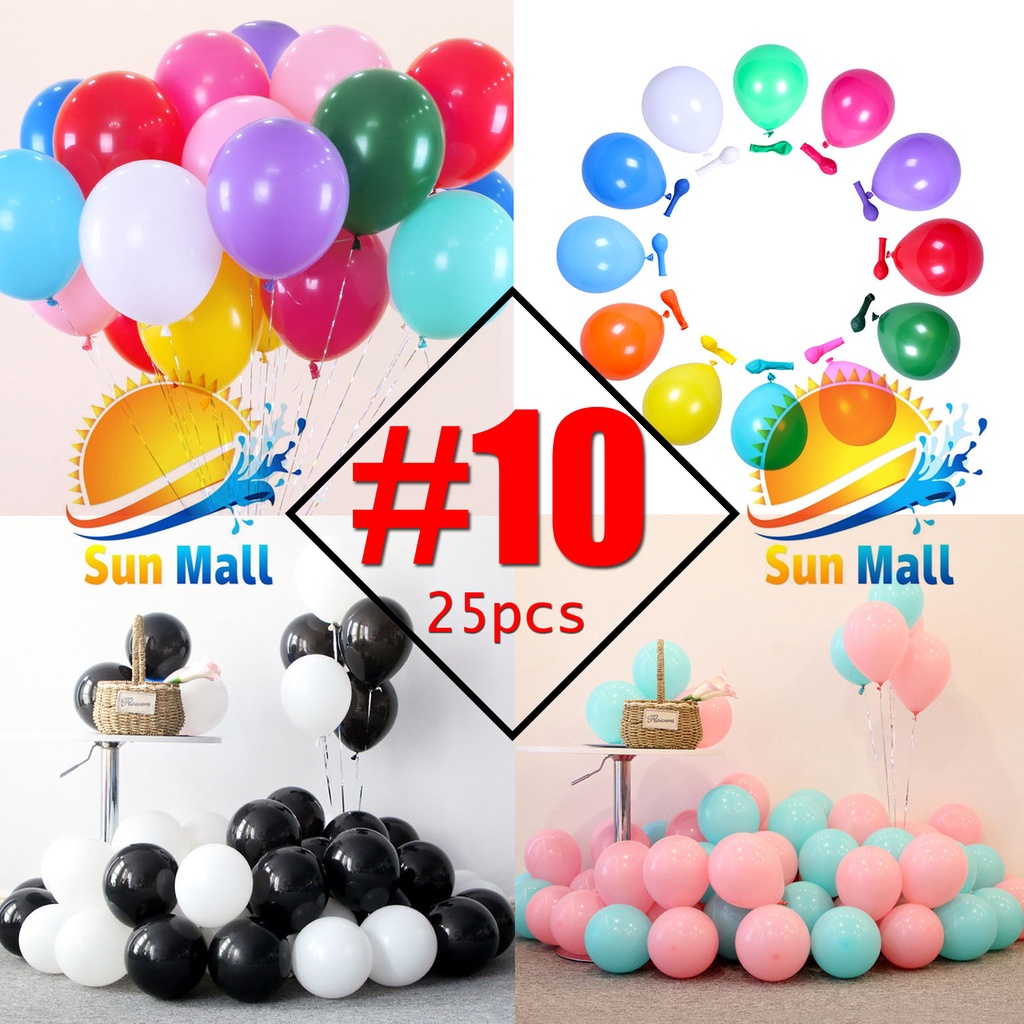 25Pcs Standard Solid Color Balloons Plain Latex Makapal PartyFunPH ...