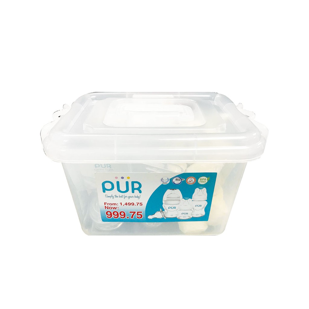 Pur Newborn Gift Set with Container (100% Anti-Colic & BPA Free Bottles ...