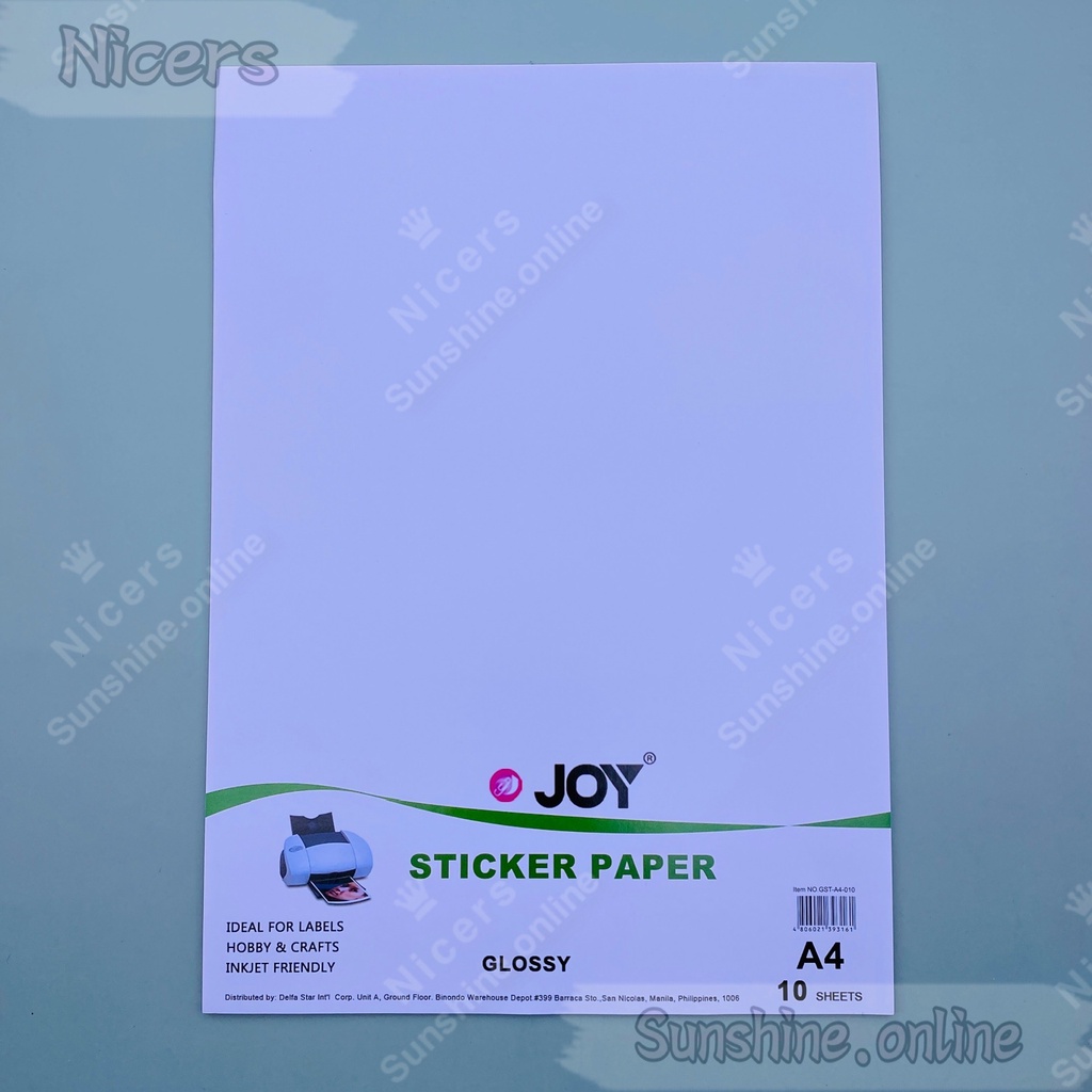 Joy 10sheets Matte / Glossy Sticker Paper A4 Printable | Shopee Philippines