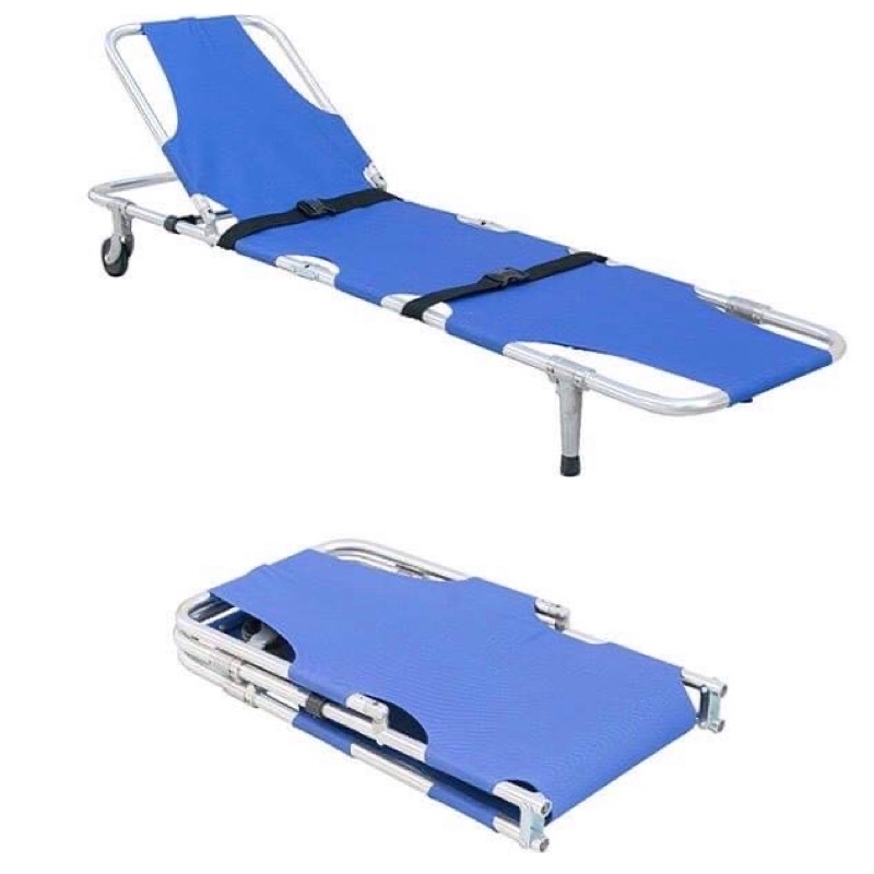 Heavy Duty Two Fold Reclining Stretcher with Wheels | Shopee Philippines