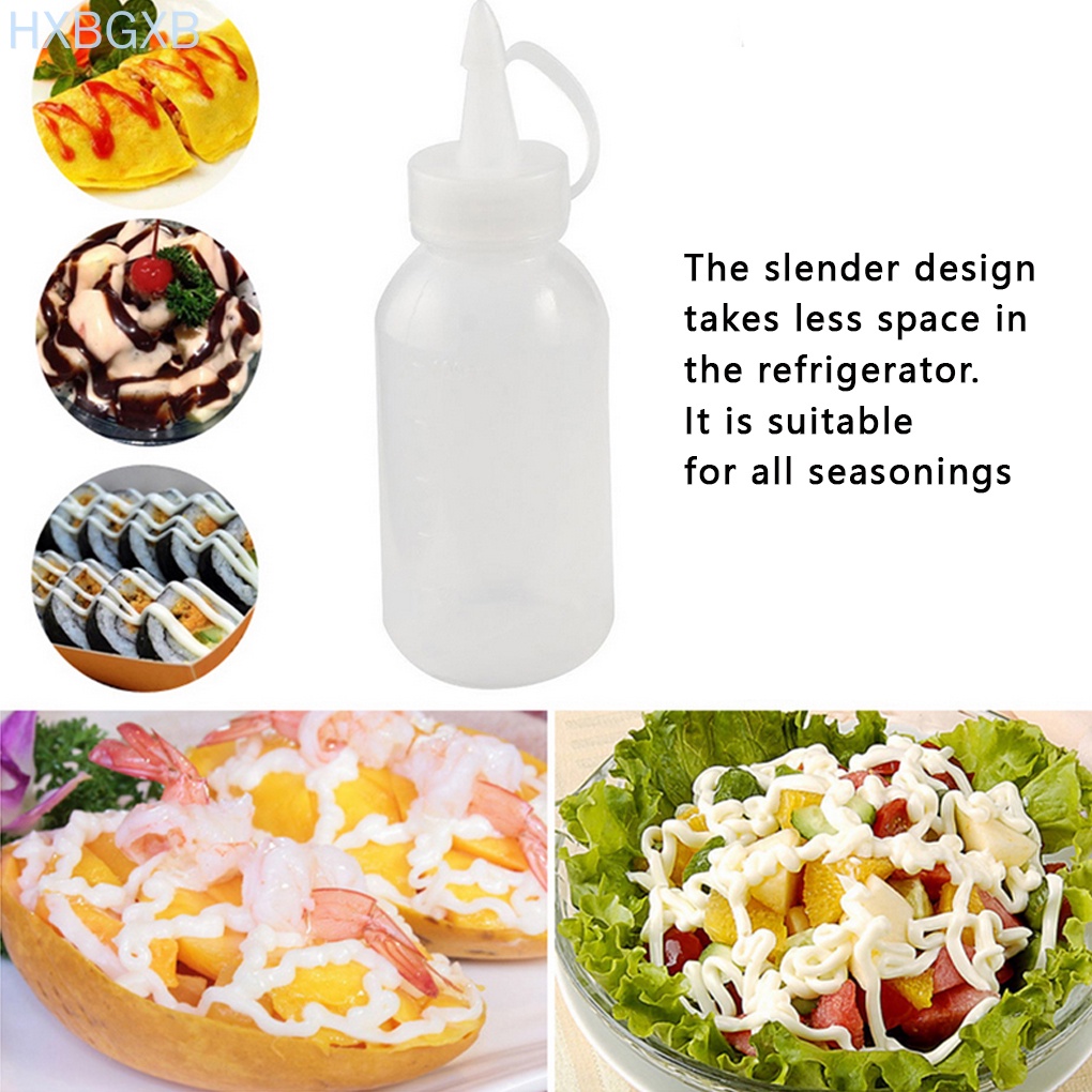 [HXBGXB]Squeeze Bottle Oil Sauce Storage Bottle Plastic 100ml Salad ...