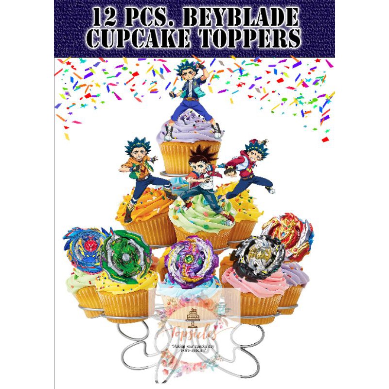 12 pcs. Beyblade Cupcake Toppers (READY STOCK) | Shopee Philippines