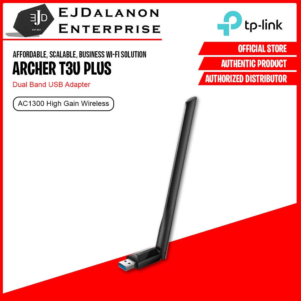 TP-Link Archer T3U Plus Ac1300 High Gain Wireless Dual Band USB Adapter ...
