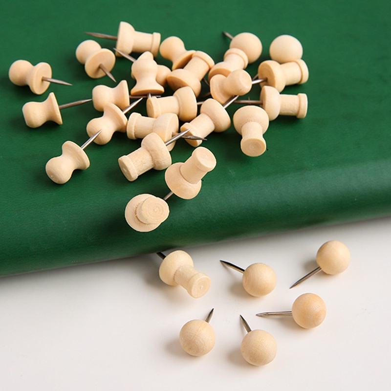 30 Pcs Small Wooden Pushpins Photo Wall/Bulletin Board/Cork Board ...