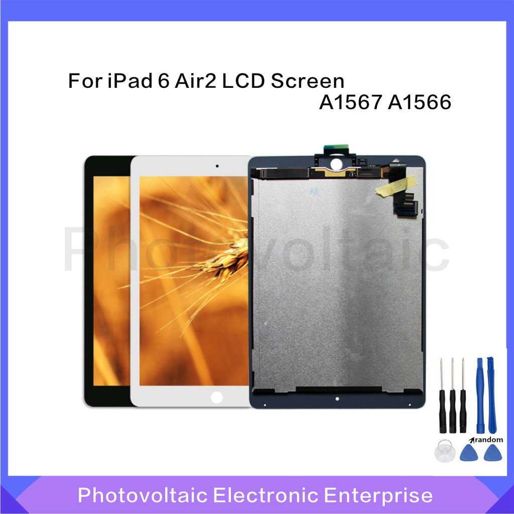 For iPad Air 2 A1567 LCD Display Touch Screen A1566 Replacement For iPad 6 LCD Digitizer Matrix ...