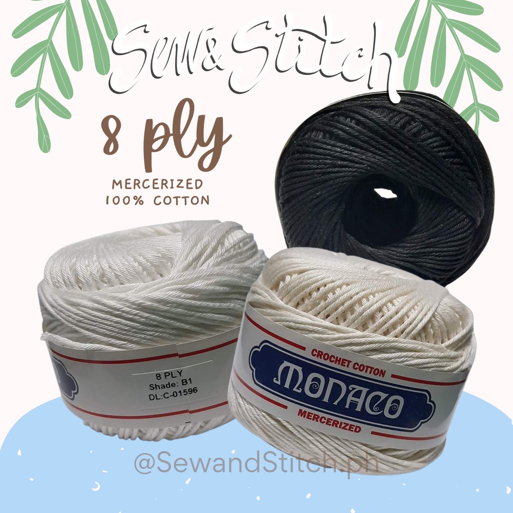 NEW 8ply Monaco Crochet Cotton Mercerized - Limited Color Only | Shopee ...