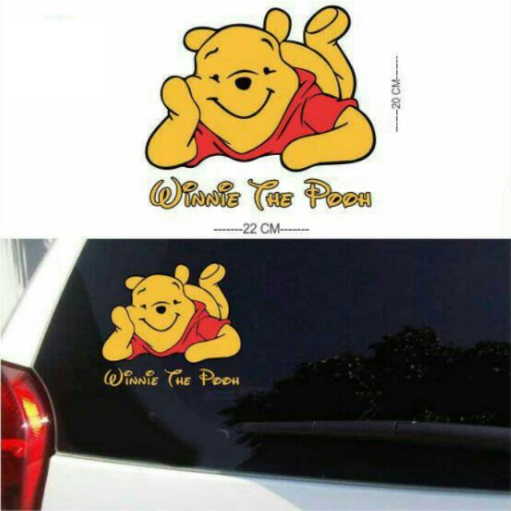 WINNIE THE POOH REBAHAN CAR CUTTING STICKER / LAYING DOWN CUTE CAR ...