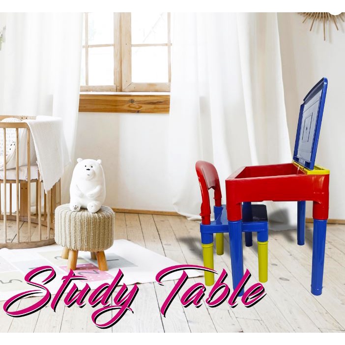 710 SW Kids Study Table Set Drawer with 1 Chair and Compartment ...