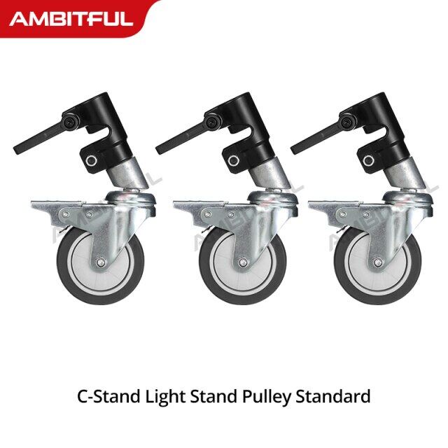 3PCS 25mm Diameter C-Stand Swivel Caster Wheel for Photography Heavy ...
