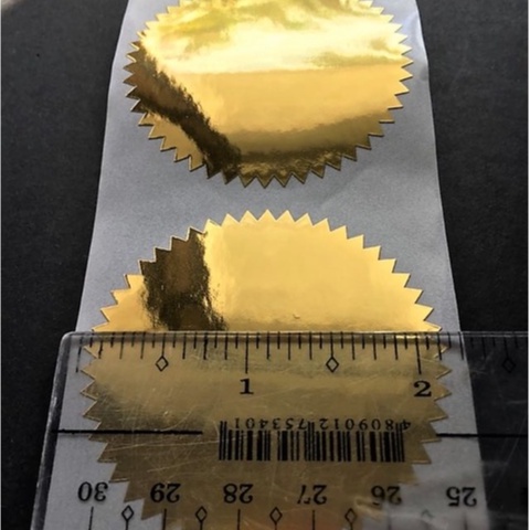 (Positivity)Shiny Metallic Gold Notarial Seal Sticker for Certificates ...