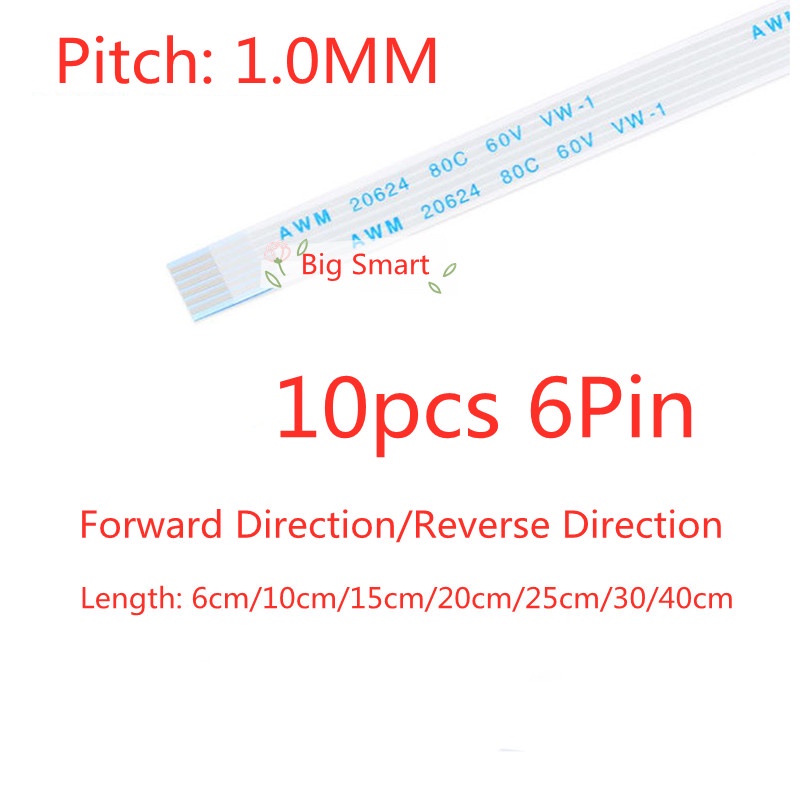 10pcs 6pin FFC FPC Ribbon Flexible Flat Cable LCD Cable 6P Same ...