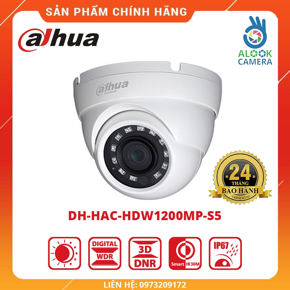 Genuine Product _ HDCVI IR Eyeball Camera DAHUA DH-HAC-HDW1200MP-S5 2MP ...