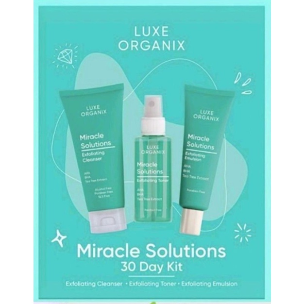 𝐋𝐔𝐗𝐄 𝐎𝐑𝐆𝐀𝐍𝐈𝐗 𝗠𝗶𝗿a𝗰𝗹𝗲 𝗦𝗼𝗹𝘂𝘁𝗶𝗼𝗻𝘀 𝟯𝟬-𝗗𝗮𝘆 𝗞𝗶𝘁 | Exfoliating Cleanser,Toner ...