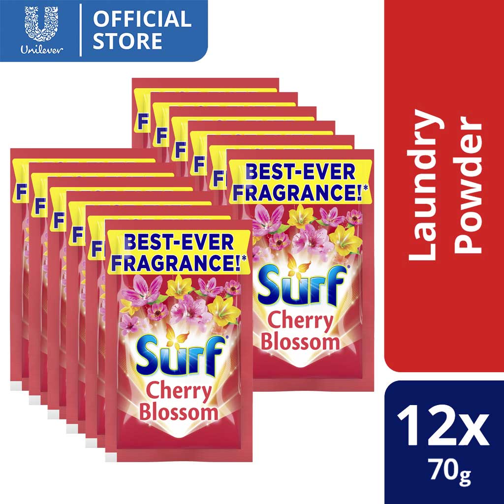 Surf Powder Detergent Cherry Blossom 65g Sachet Set of 12 | Shopee ...