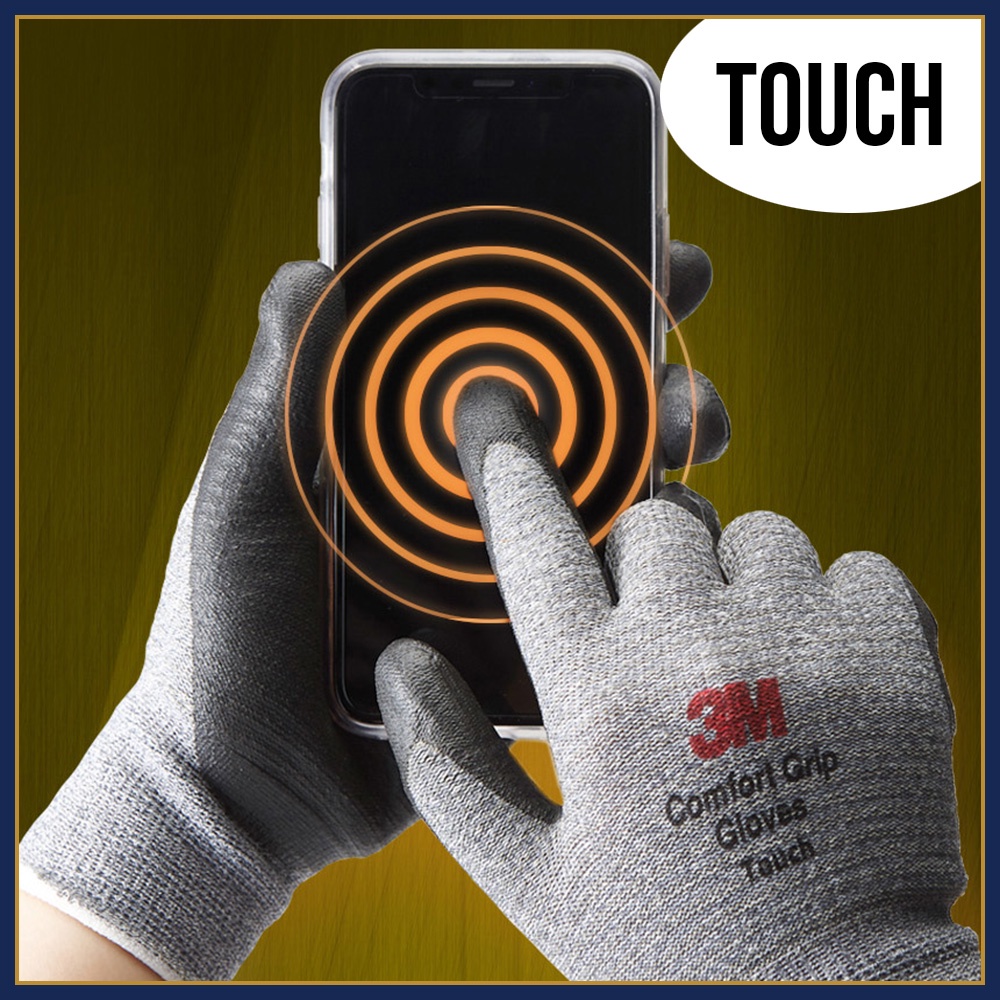 3M Comfort Grip Gloves 4 sizes(S M L XL) Fit/Air/Stop/Touch Nitrile ...