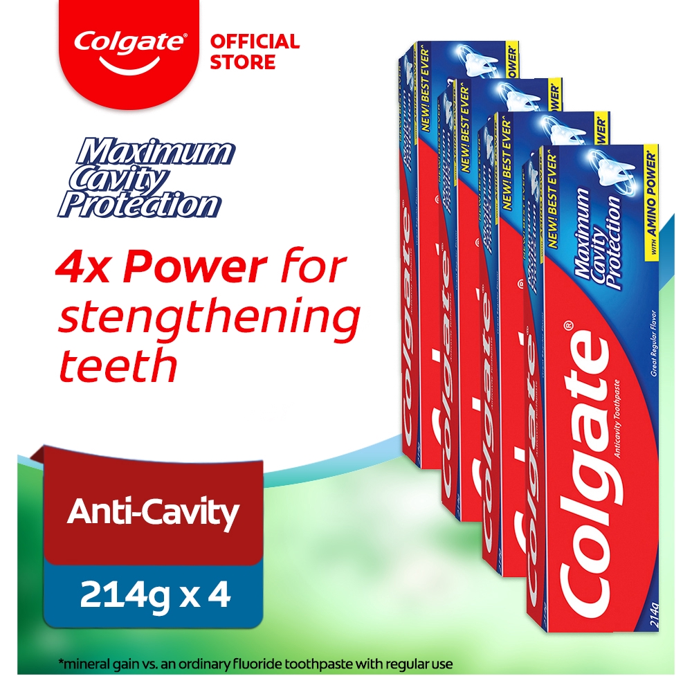Colgate Maximum Cavity Protection Great Regular Flavor Anti-Cavity ...