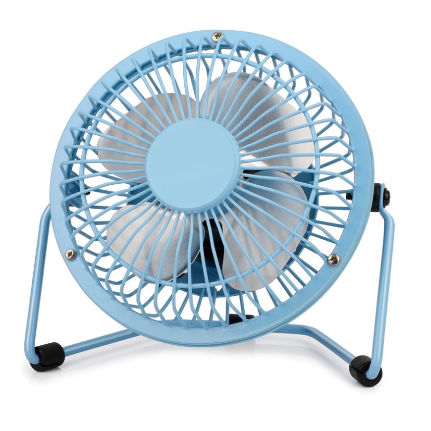 Mini USB Table Desk Personal Fan Metal Design, Quiet Operation 4' USB ...