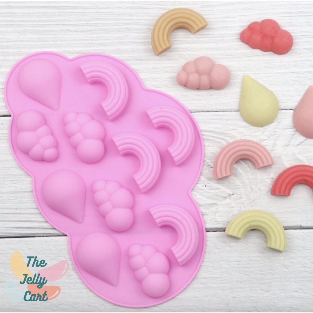 Rainbow Cloud Silicone Molder Fondant Baking Cake Chocolate Resin Keychain DIY Mould Decoration ...