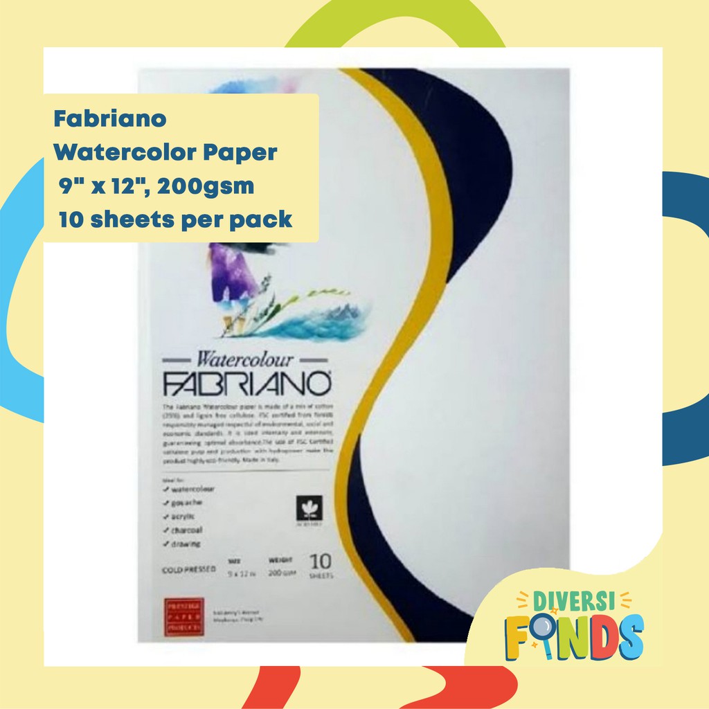 2 PACKS OR 20 SHEETS CANSON OR FABRIANO Watercolor Paper 9 x 12, 200gsm ...