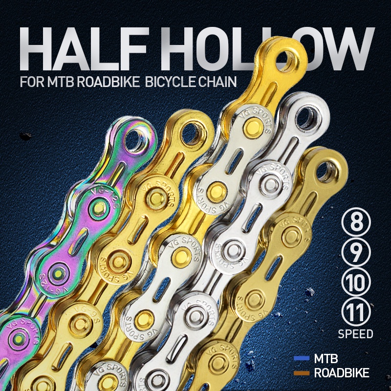 VG Sports Bicycle Chain 6 7 8 9 10 11 Speed Silver Gold Rainbow Color ...