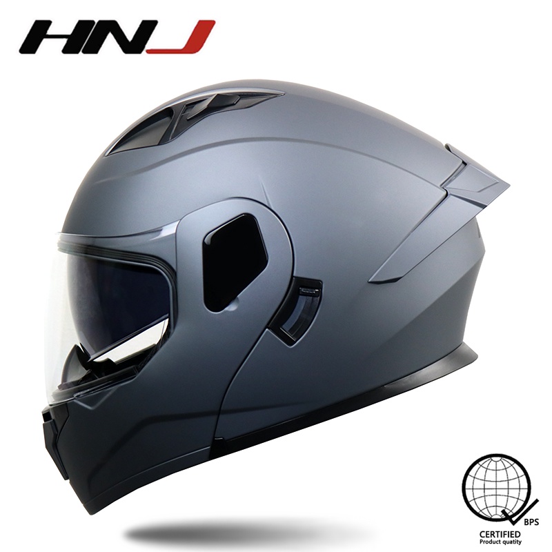 HNJ 937 Plain Modular Helmet Full Face Or Half face helmet for men and ...