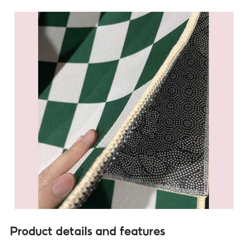 Chessboard Carpet Moroccan Style Black Plaid Floor Mat Girl Room INS ...