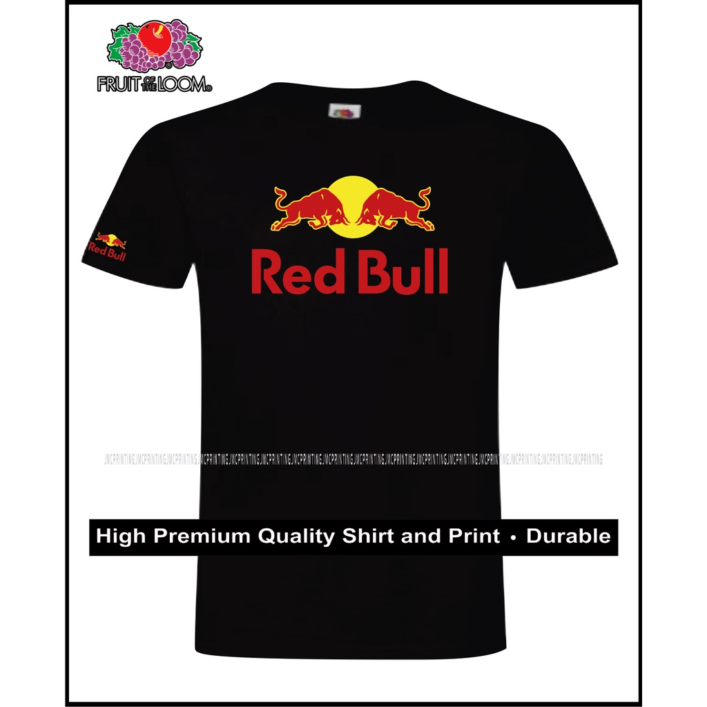Fruit of the Loom Red Bull Logo T-Shirt 100% Cotton | Shopee Philippines