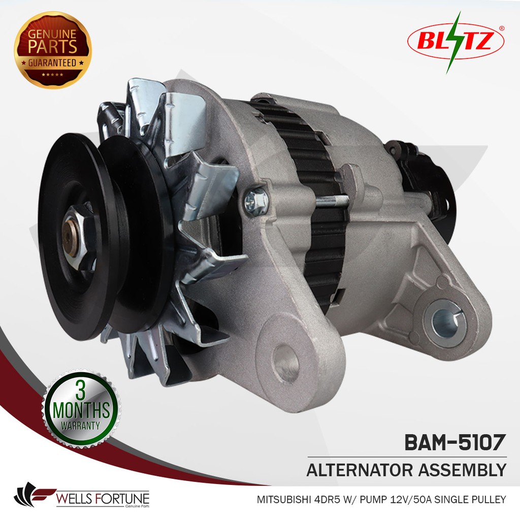 MITSUBISHI 4DR5 ALTERNATOR ASSEMBLY WITH PUMP SINGLE PULLEY 12 VOLTS ...