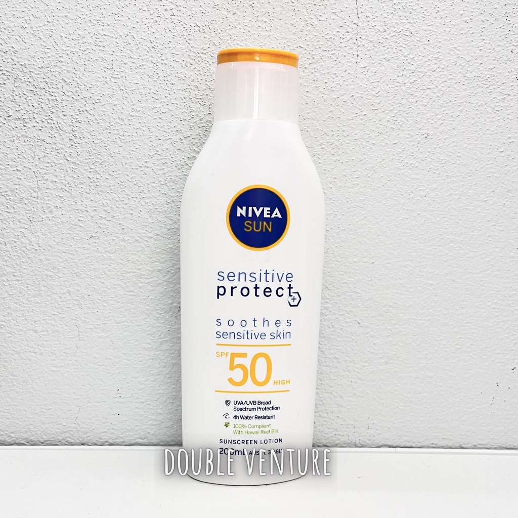 Nivea Sun Sensitive Protect SPF50 Sunscreen Lotion 200mL | Shopee ...
