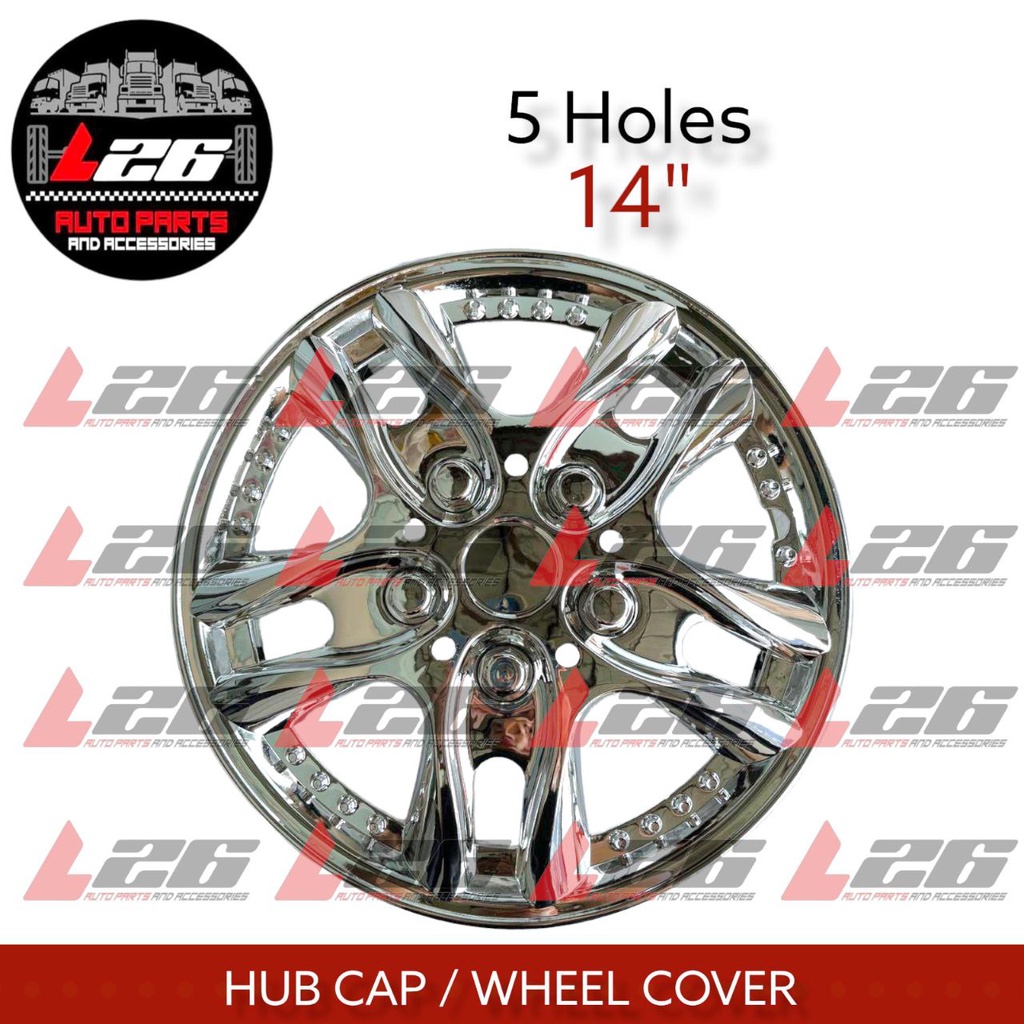 5 Holes HUB CAP / WHEEL COVER SIZES AVAILABLE CHROME 4PCS/SET | Shopee ...