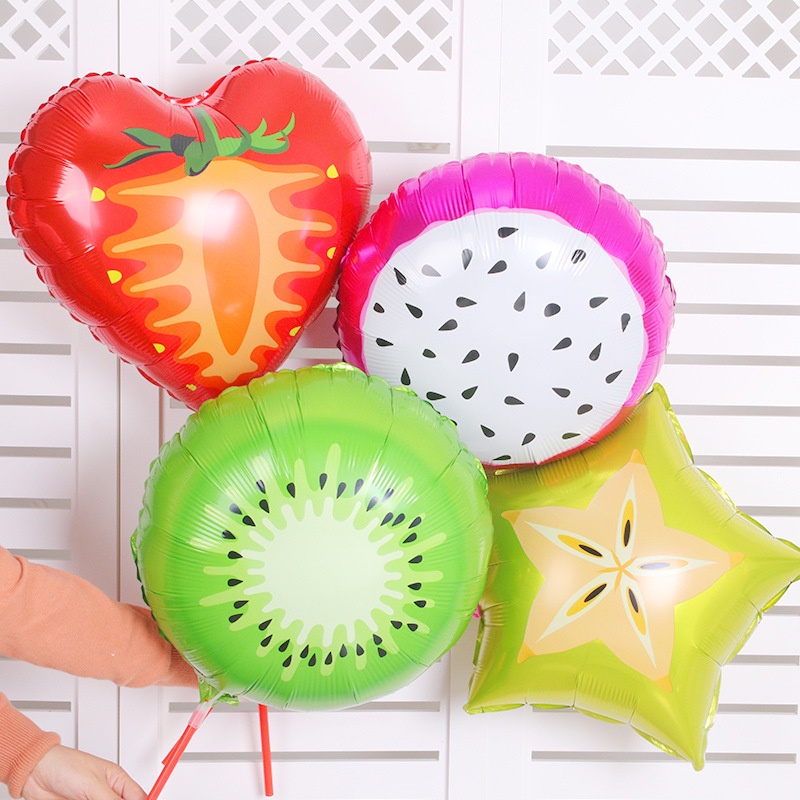 18 Inch Summer Fruit Themed Balloons Coconut Watermelon Strawberry Foil ...