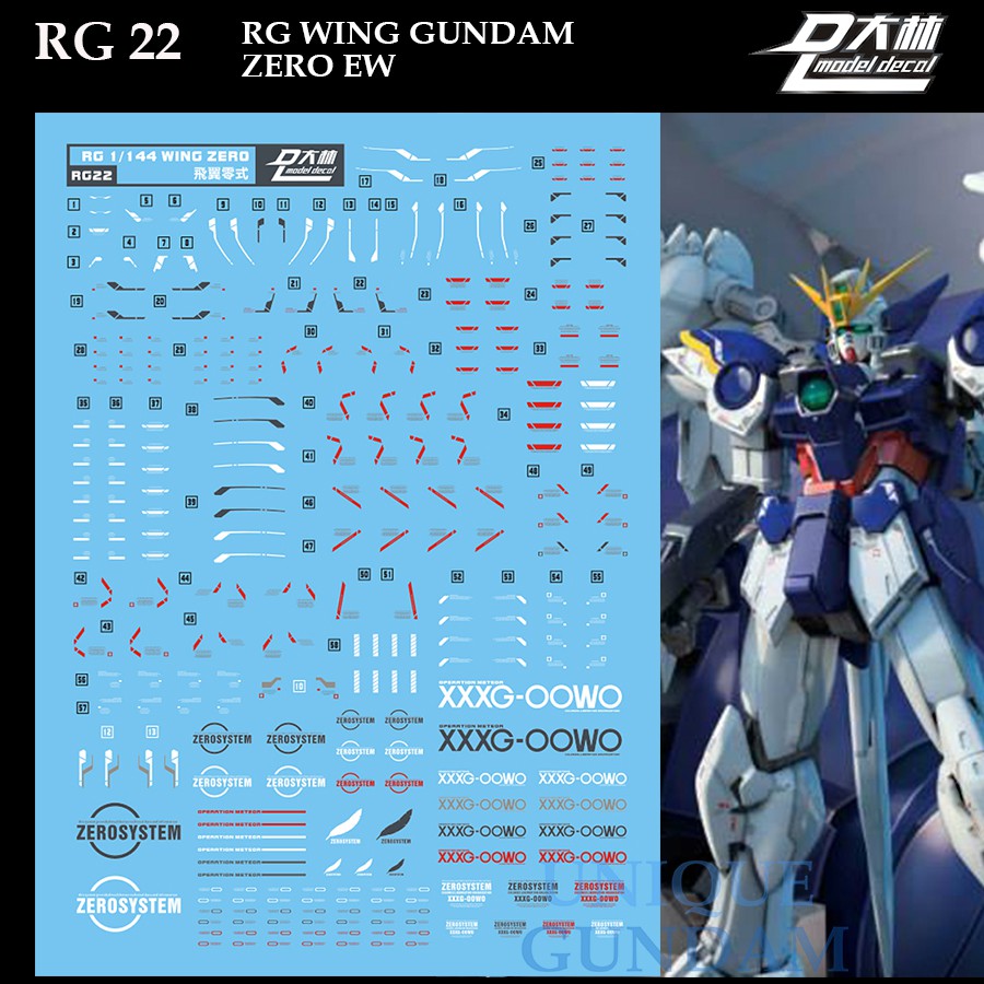[DALIN] RG22 RG 1/144 WING GUNDAM ZERO EW GUNDAM WATER SLIDE DECAL ...