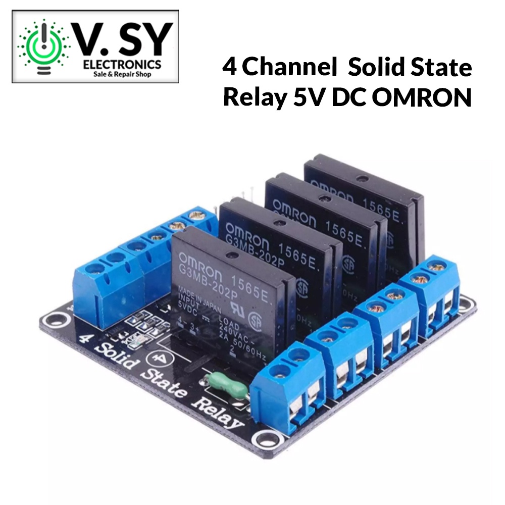 Omron 4 Channel 5V DC Solid State Relay Quad Channel Relay 4-Way Relay ...