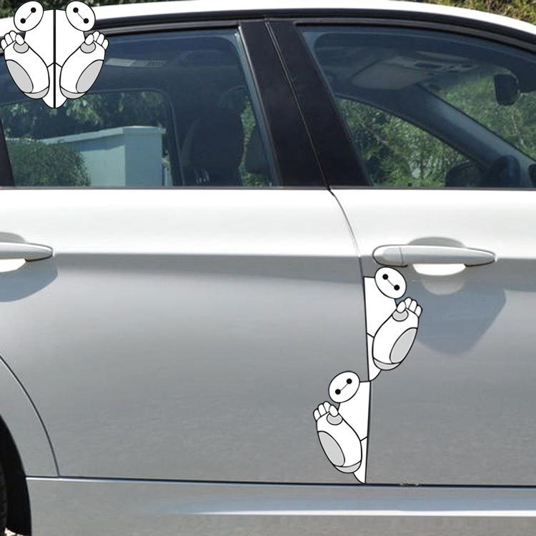 New!! Cute Baymax Car Sticker Car Window Door Body Sticker Rearview ...