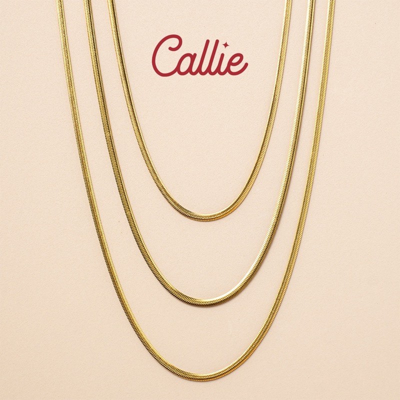 Callie Stainless Steel Snake Chain Necklace Shop.Callie | Shopee ...