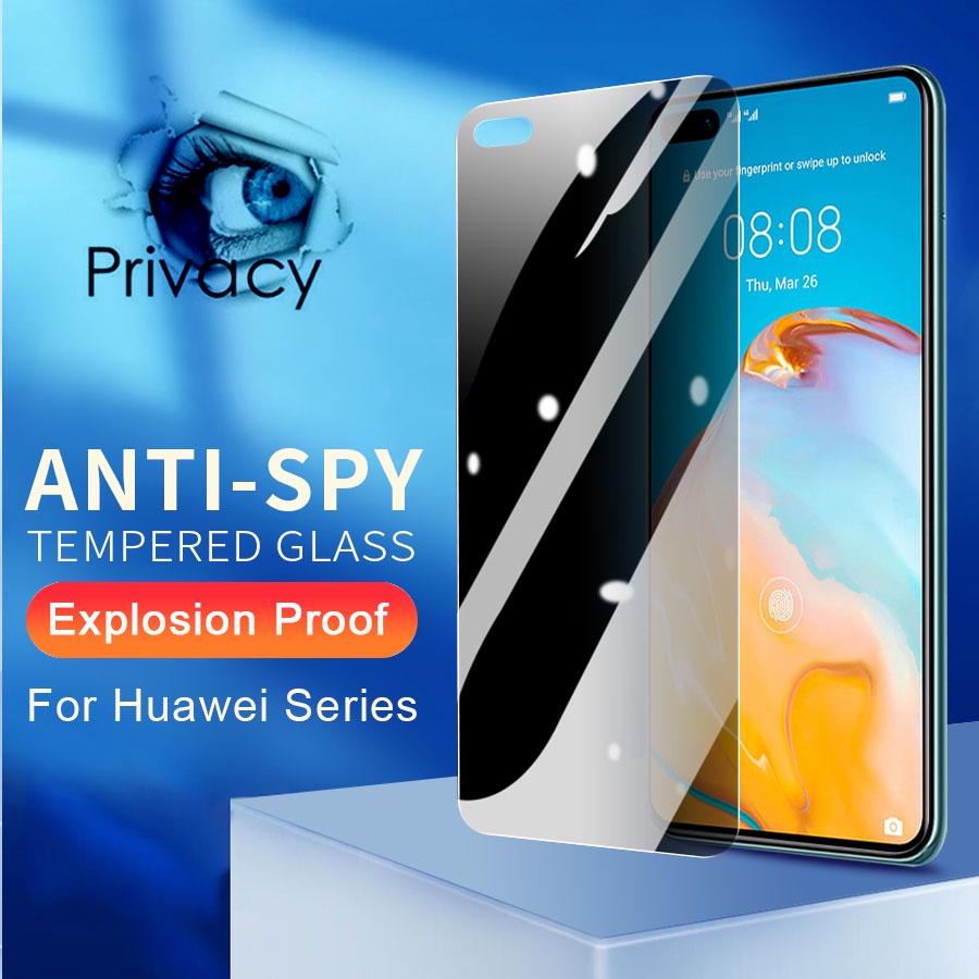 HUAWEI P20 P30 Lite P40 Mate 20 X 3i 5T 7i 7 Se 8i Honor 8X Y7a Y7 Pro Anti Spy Privacy Tempered ...
