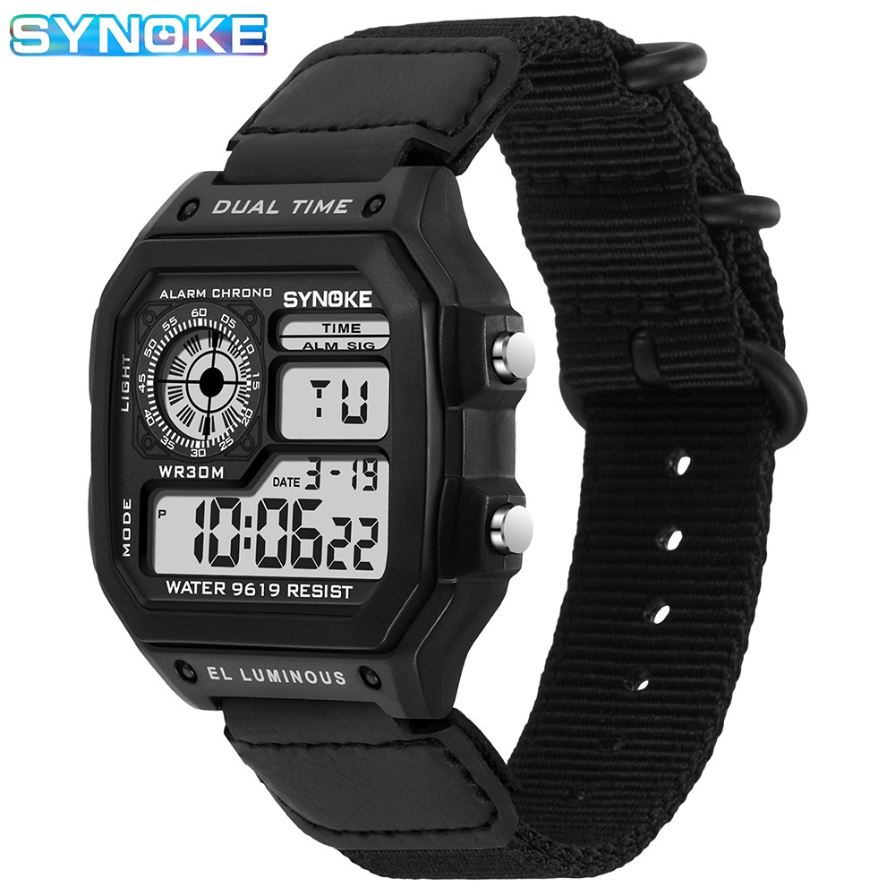 【Ready Stock】 SYNOKE Men's Watch Nylon Strap Luxury Fashion Waterproof ...