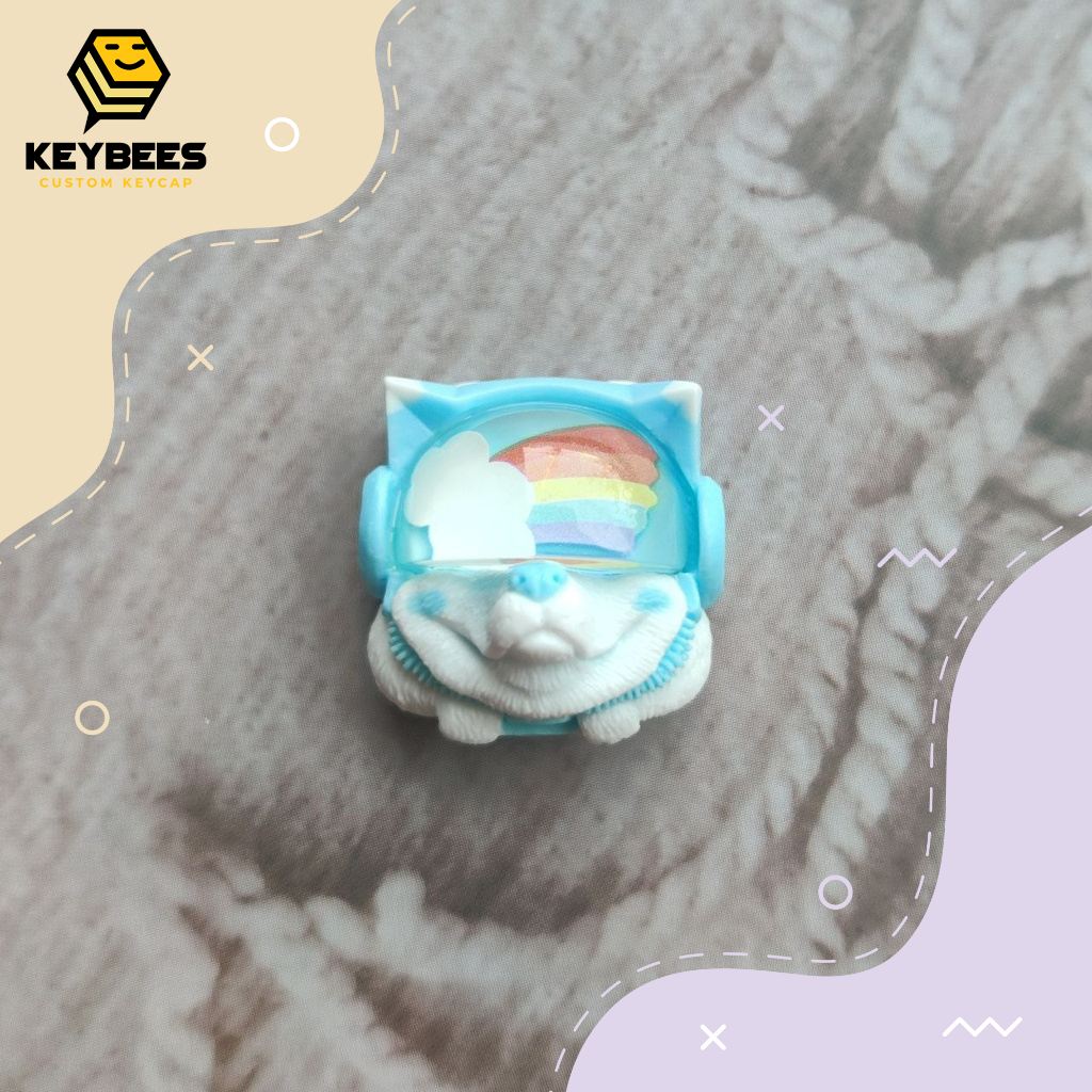 Artisan Keycap - Rainbow handmade resin Mechanical Keyboard Button ...