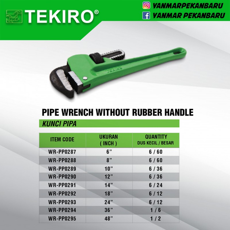 TEKIRO PIPE WRENCH 12" INCH | Shopee Philippines