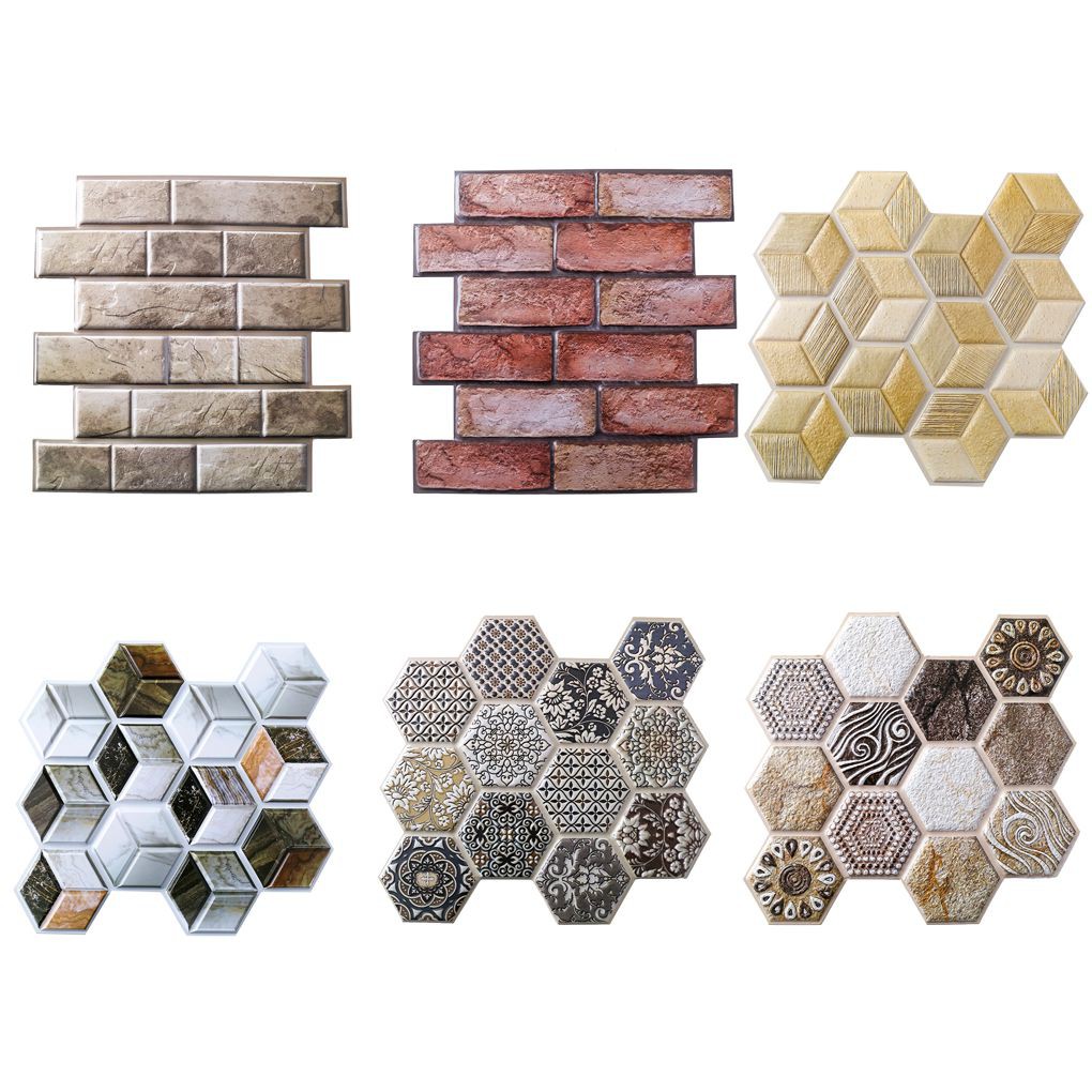 3D tile Wallpaper Waterproof sticker self-adhesive PVC Oilproof ...